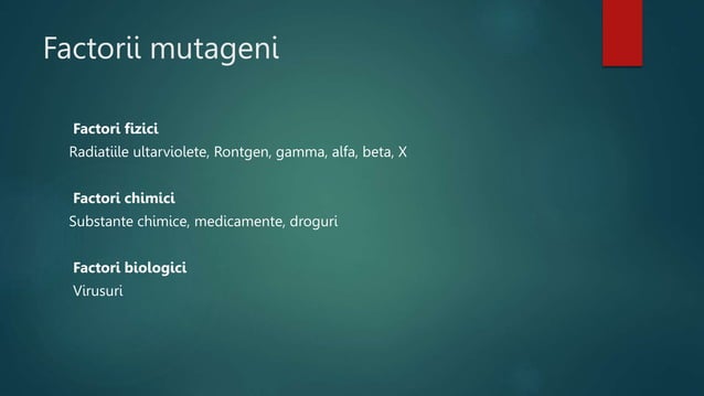 Mutatiile genetice anomalii genice si cromozomiale | PPTX