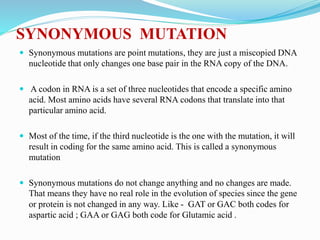 Mutation | PPTX | Blood Disorders | Diseases and Conditions