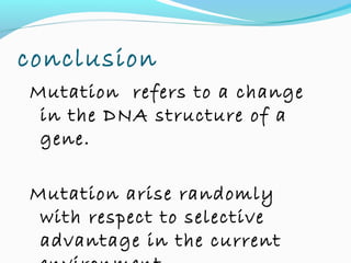 Mutation | PPT | Chemistry | Science