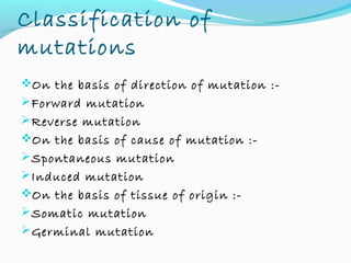 Mutation | PPT | Chemistry | Science