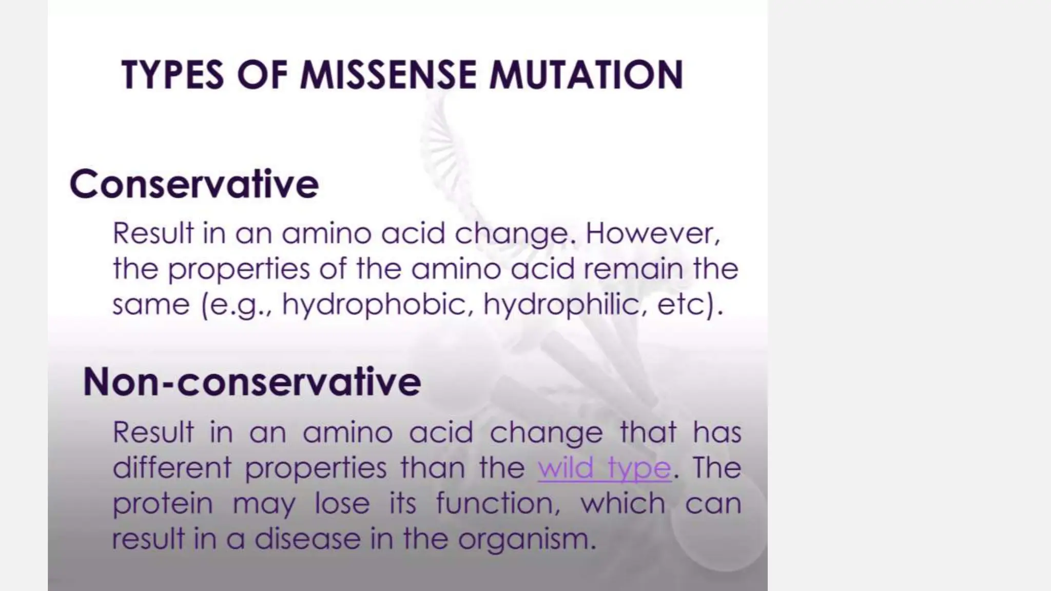 Mutation , its types andprinciples relating to the effects of gene ...