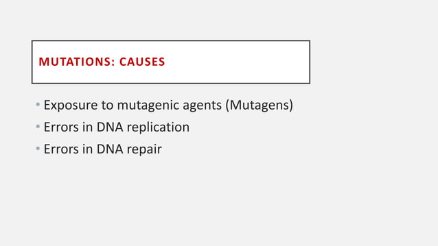 Mutation , its types andprinciples relating to the effects of gene ...