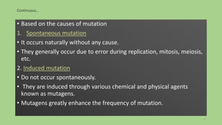 Mutation : types and features........... | PPTX