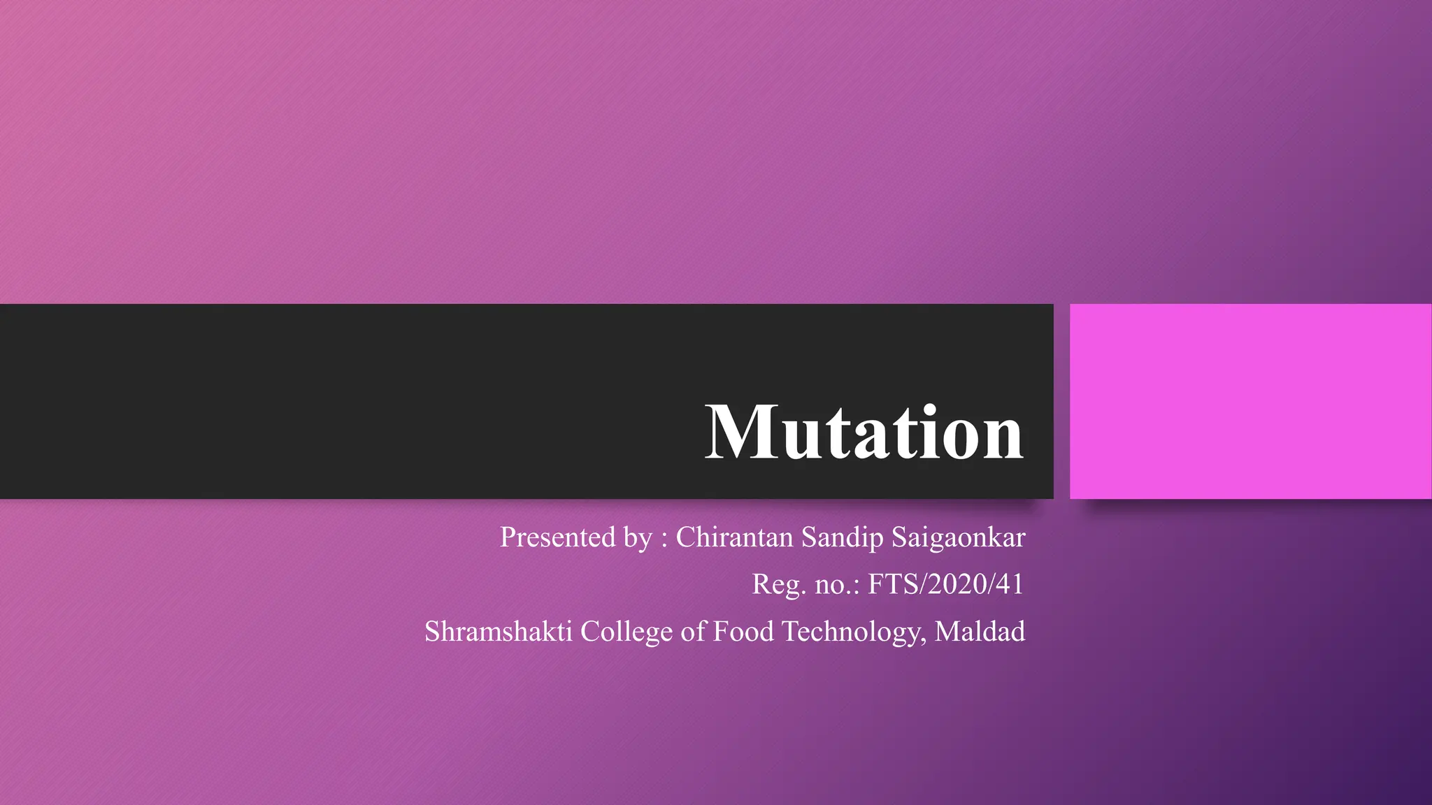 Mutation (General microbiology and Life sciencs) | PPTX | Genetics ...