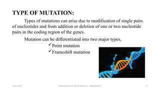 Mutation in Pharmaceutical Biotechnology | PPTX