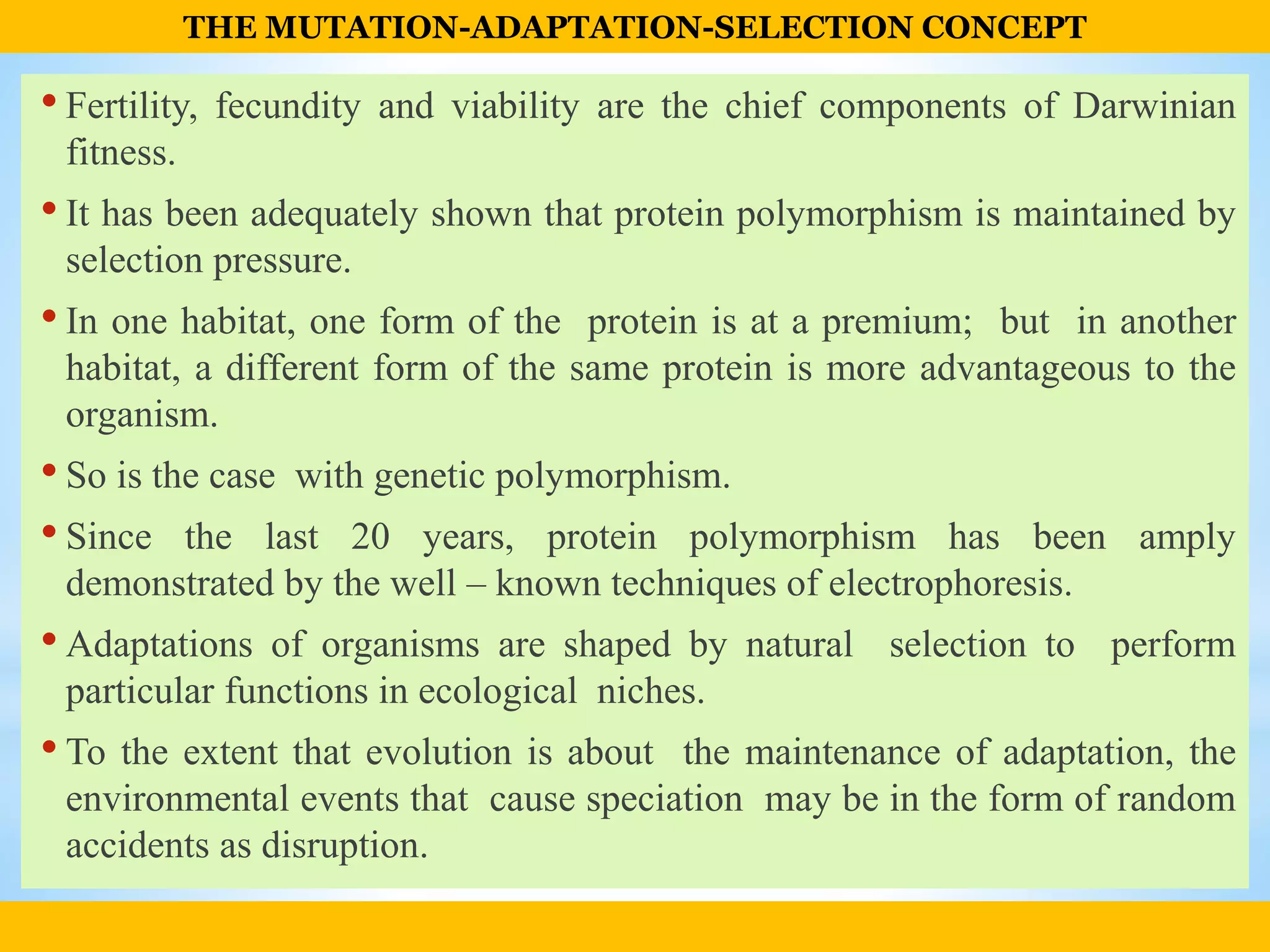 Mutation, adaptation and selection concept | PPTX