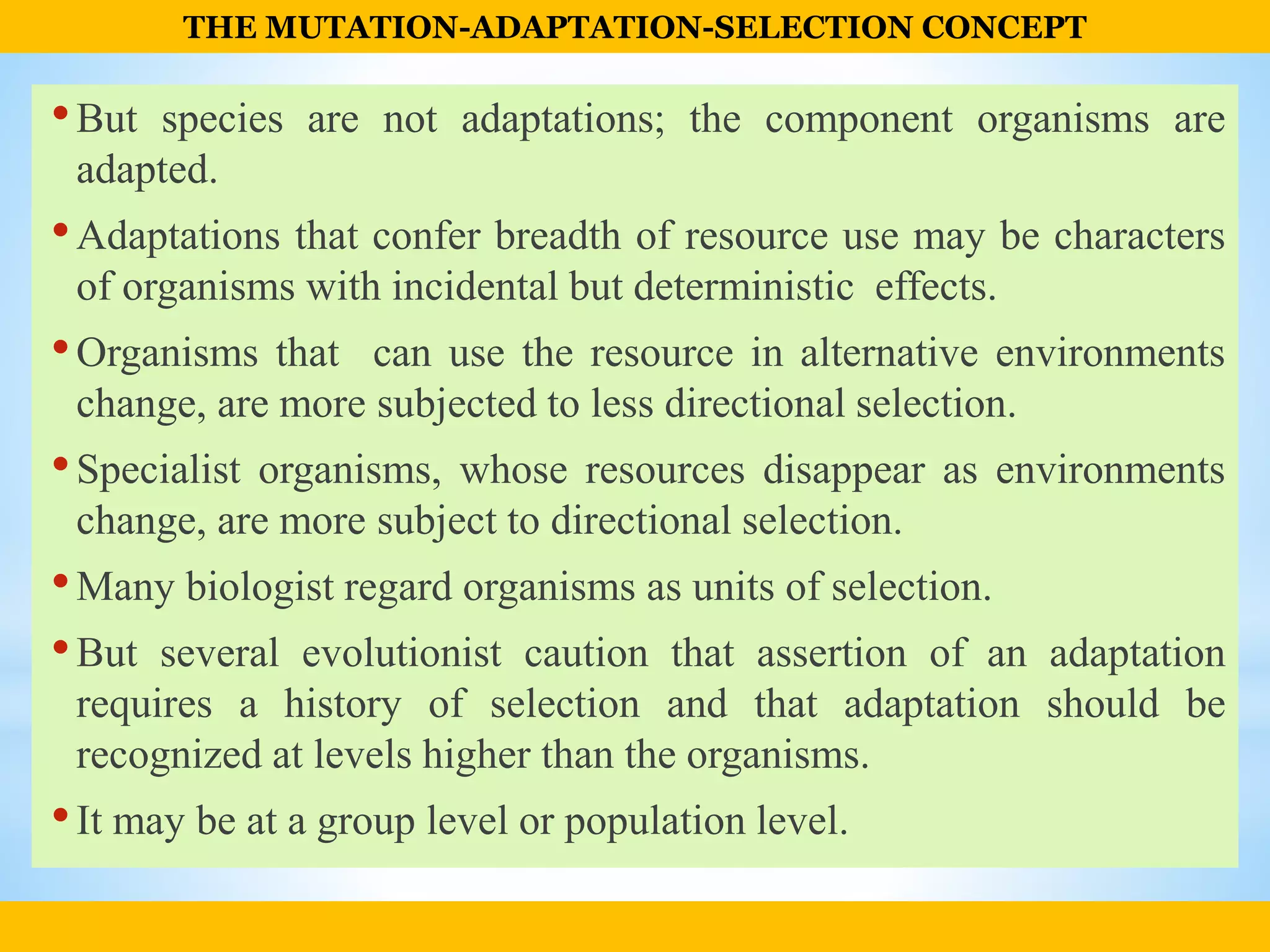 Mutation, adaptation and selection concept | PPTX