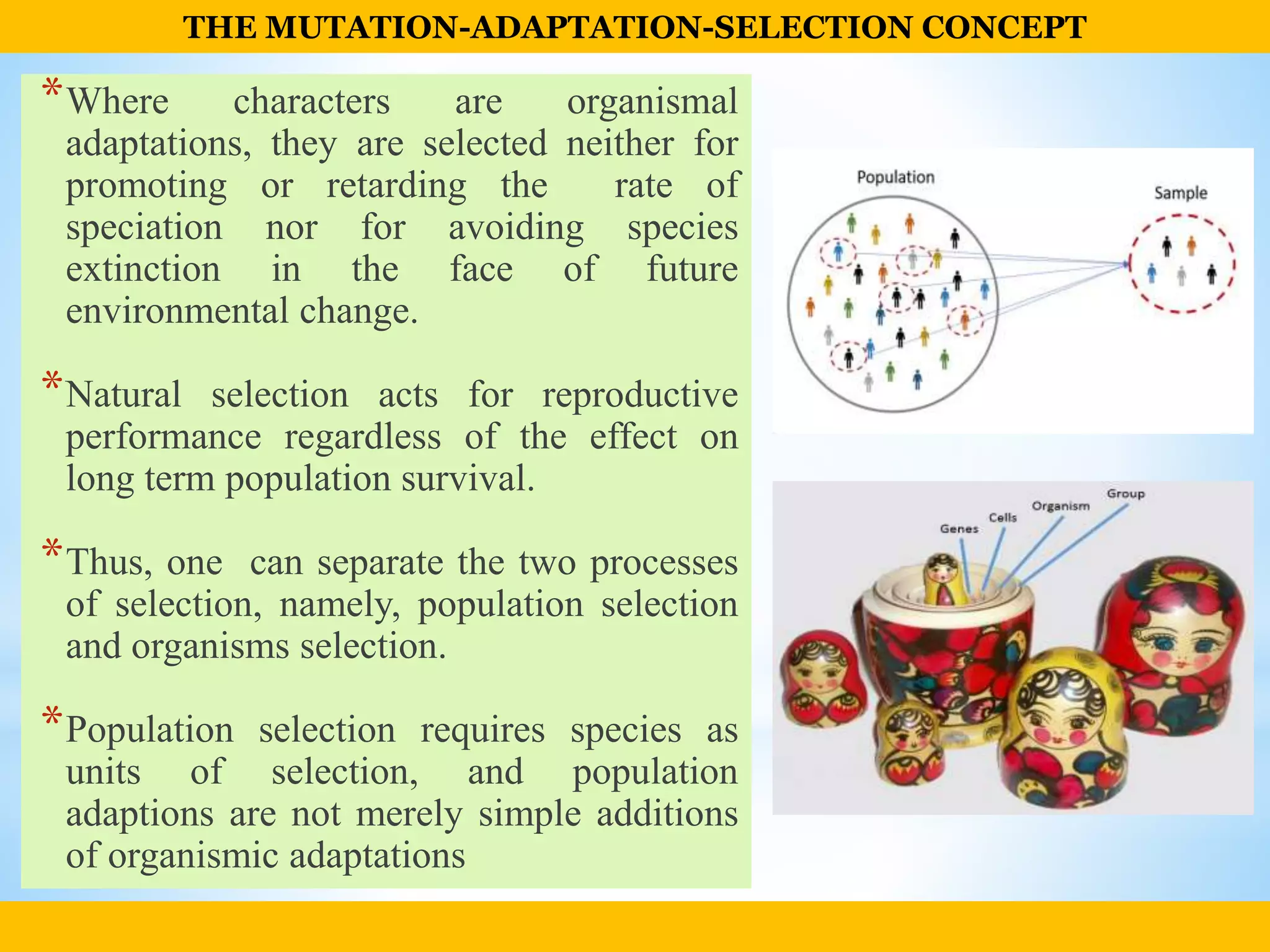Mutation, adaptation and selection concept | PPTX