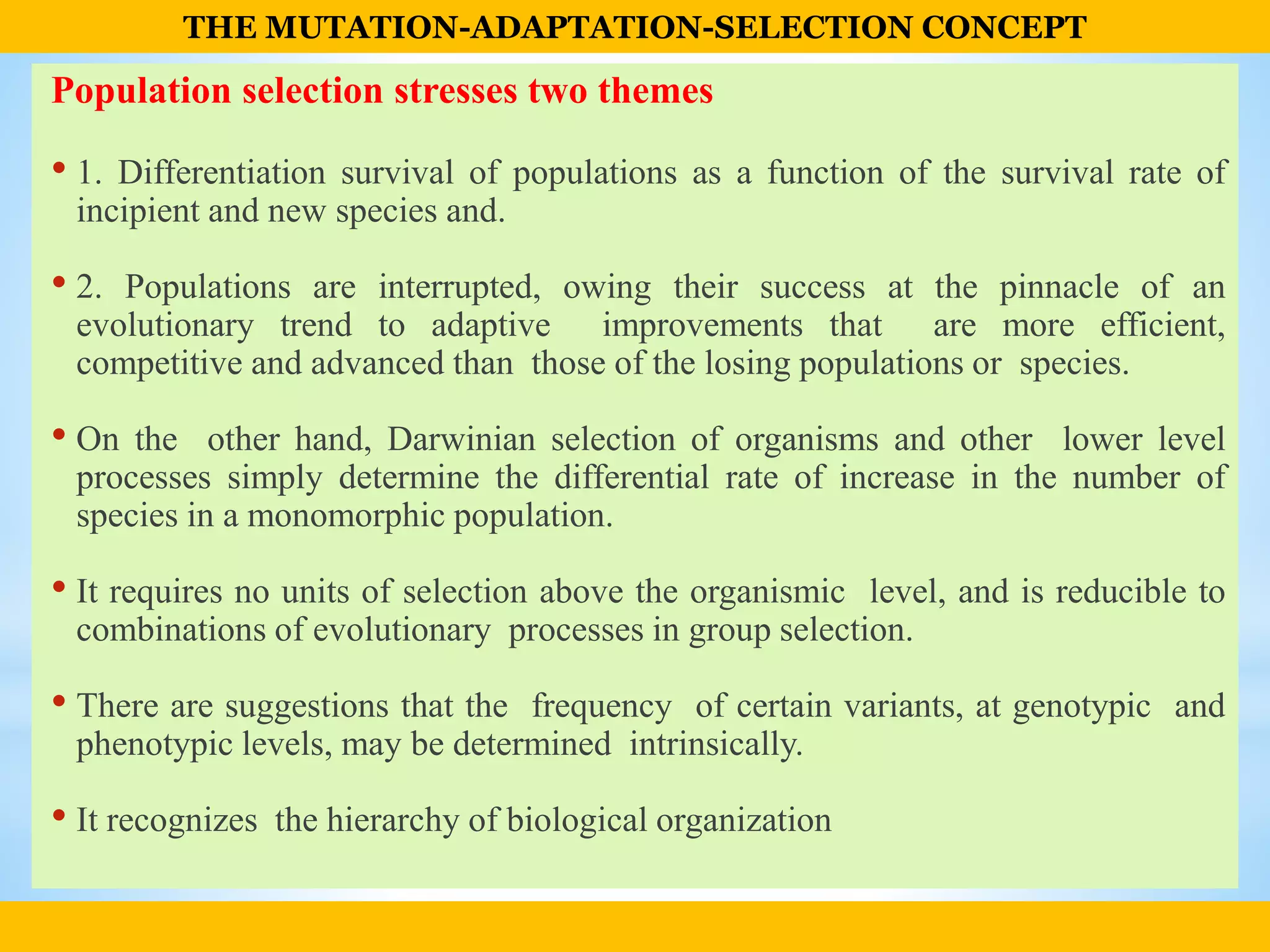 Mutation, adaptation and selection concept | PPTX