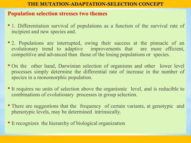 Mutation, adaptation and selection concept | PPT