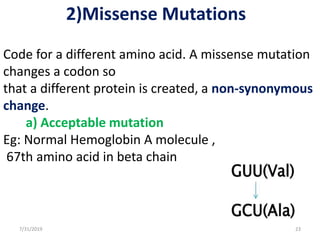 Mutation and DNA repair mechanism | PPTX