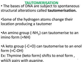 Mutation and DNA repair mechanism | PPTX