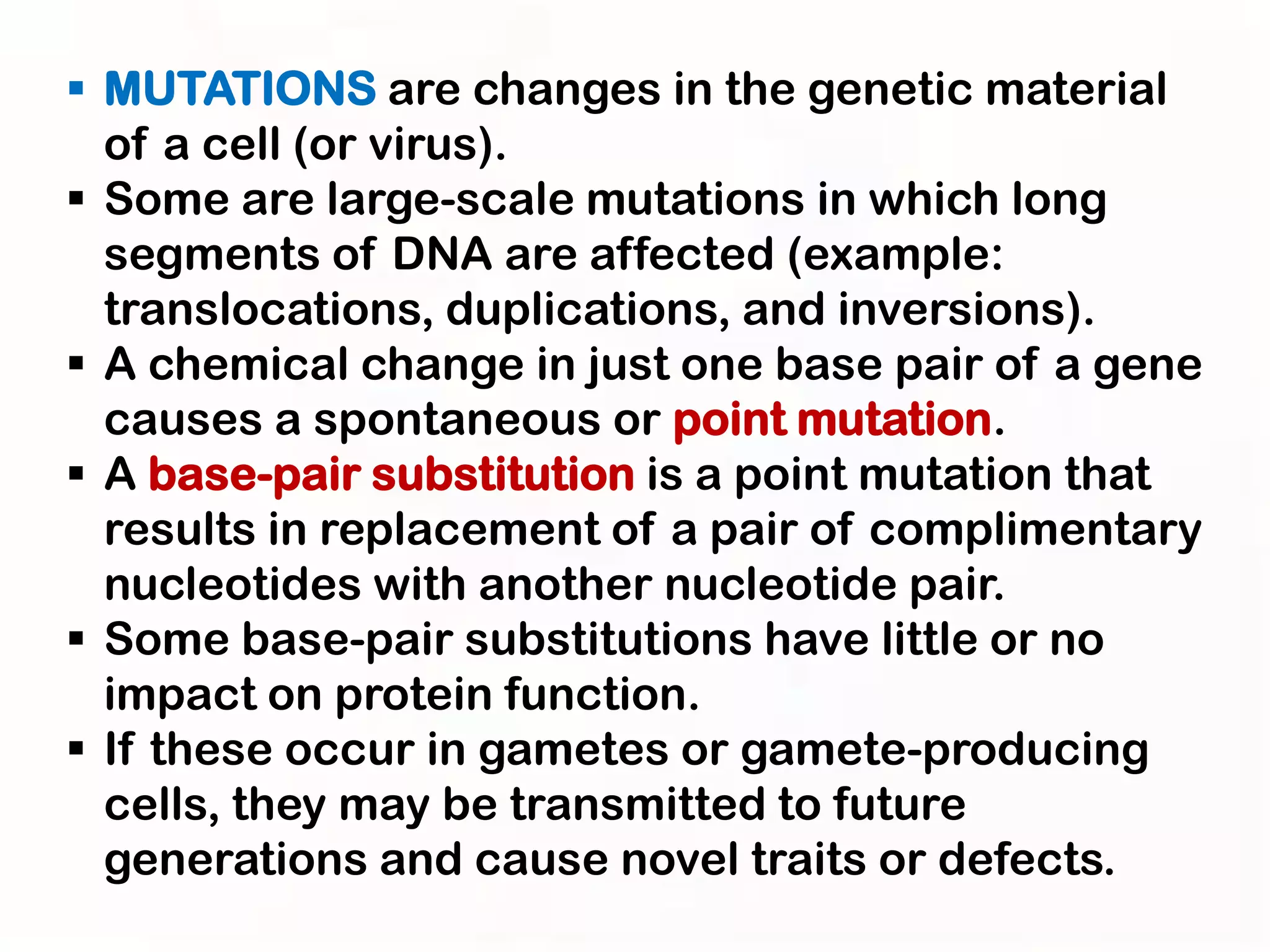 Mutation and dna repair mechanisms | PPTX | Genetics | Science