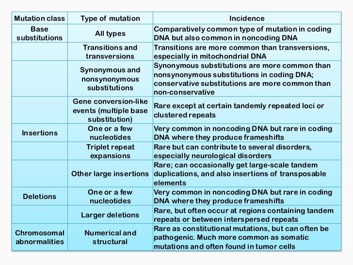 Mutation and dna repair mechanisms