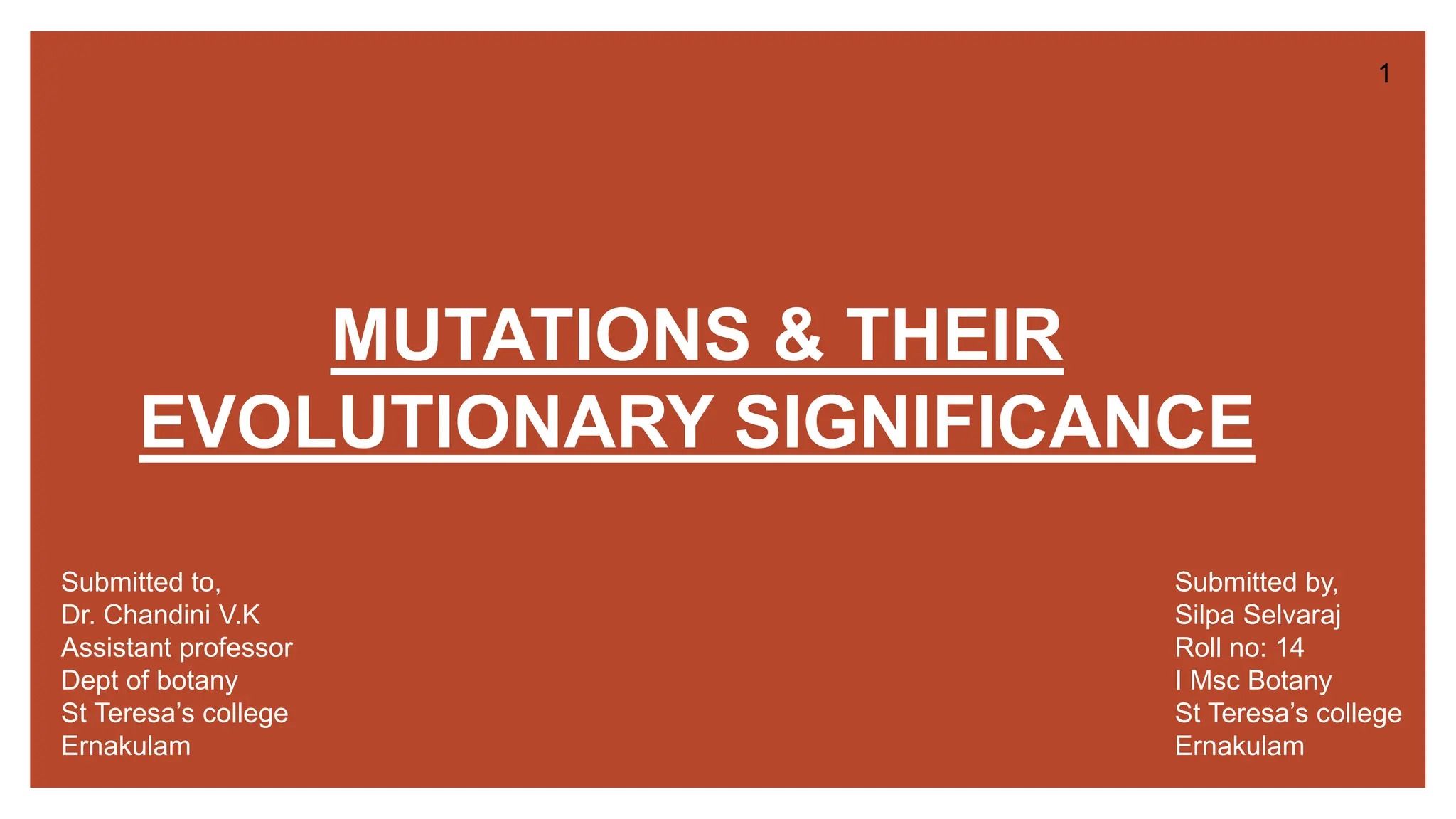 mutation and its evolutionary significance | PPTX