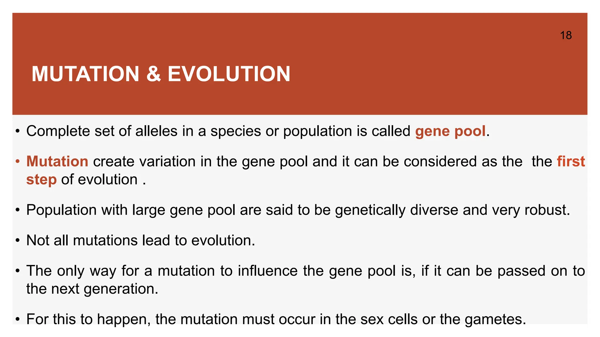 mutation and its evolutionary significance | PPTX