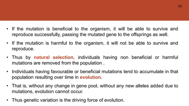 mutation and its evolutionary significance | PPTX