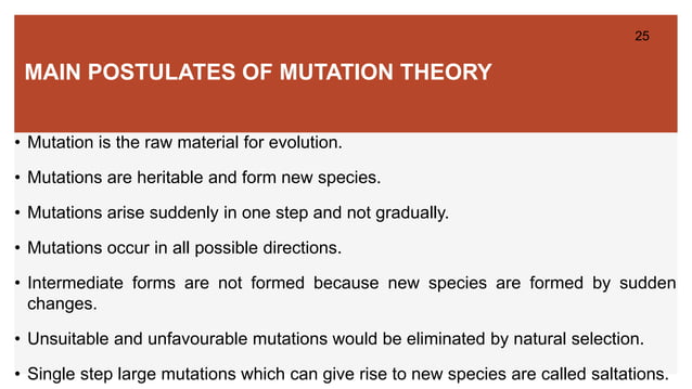 mutation and its evolutionary significance | PPTX