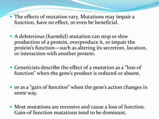 Mutation and its types | PPTX