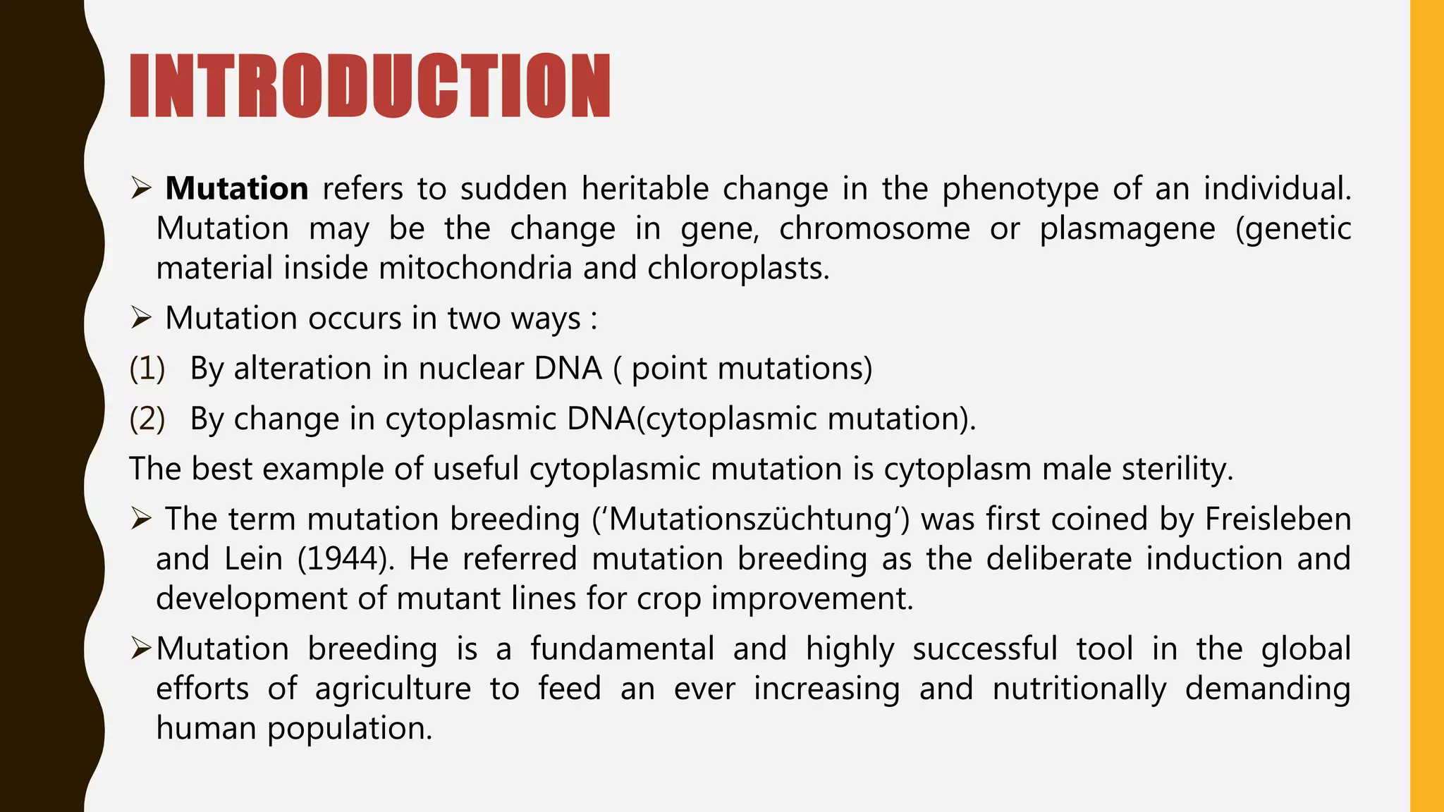 Mutation breeding in Plants | PPTX