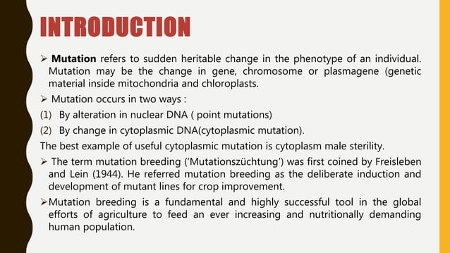 Mutation breeding in Plants | PPTX | Infertility | Reproductive Health