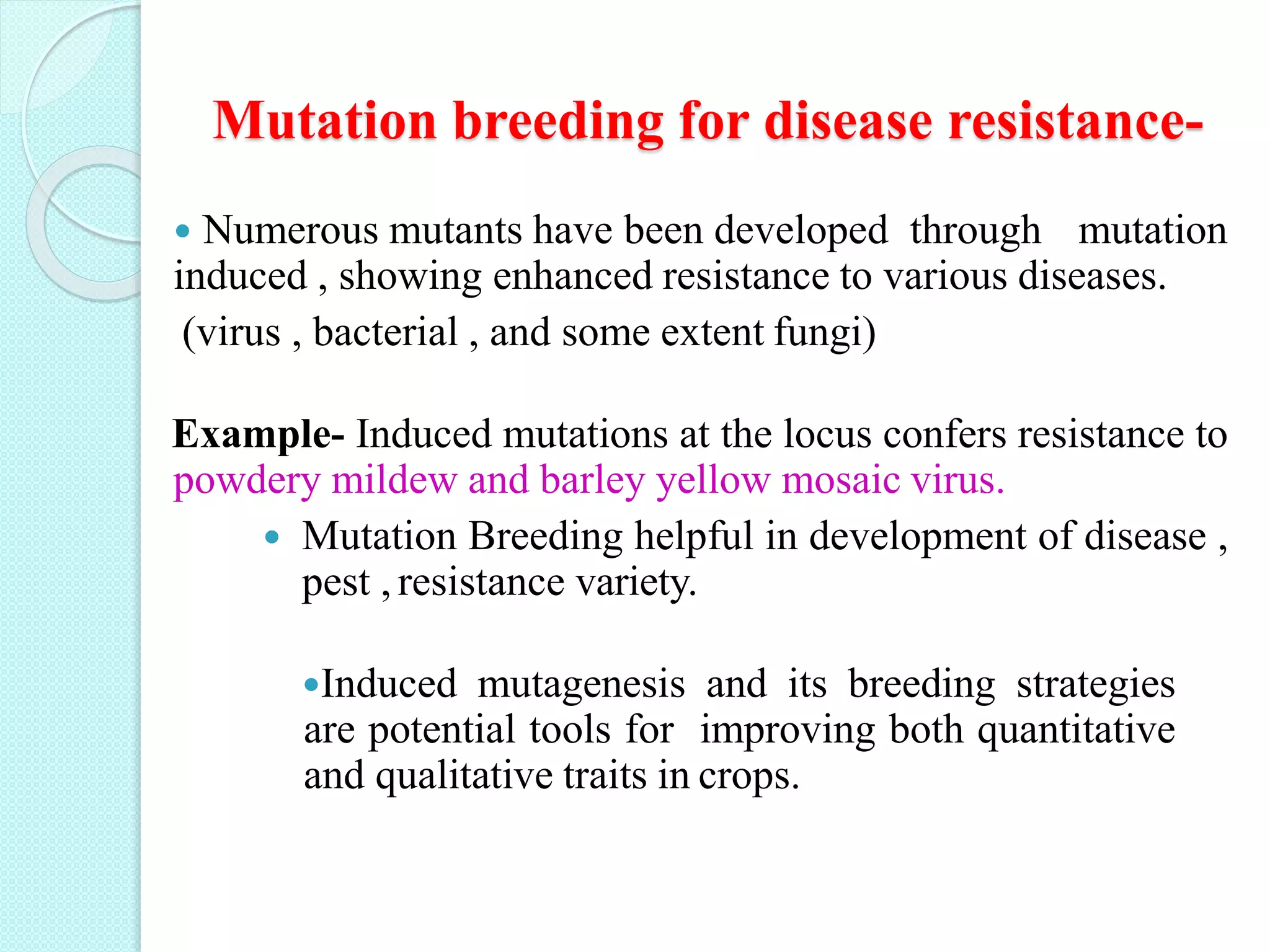 Mutation breeding for disease resistance | PPT