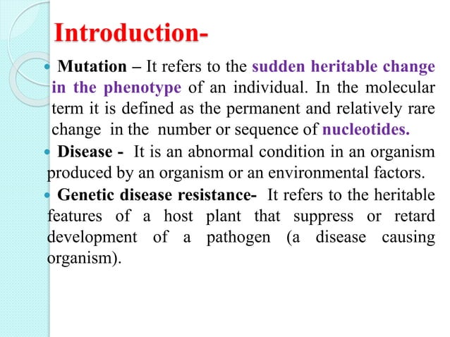 Mutation breeding for disease resistance | PPT