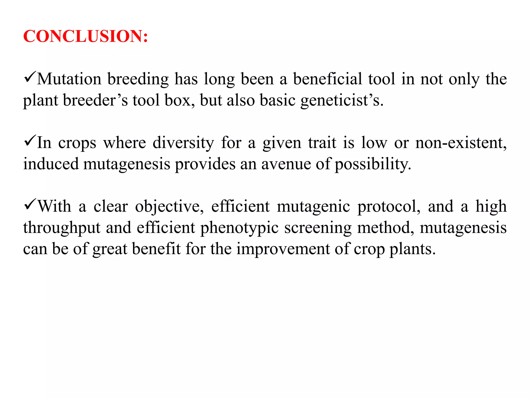 Mutation breeding in flower crops | PPTX