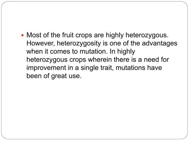 Mutation breeding in fruit crops | PPTX