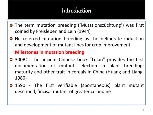 Mutation breeding ppt | PPTX | Agriculture | Industries