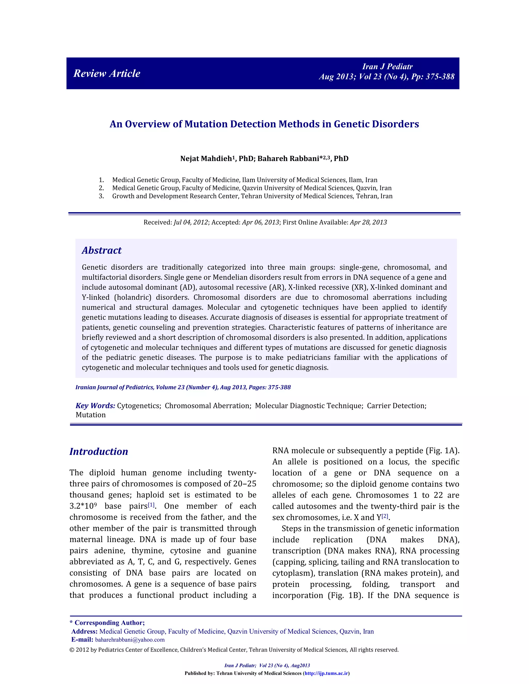 Mutation Detection Pdf