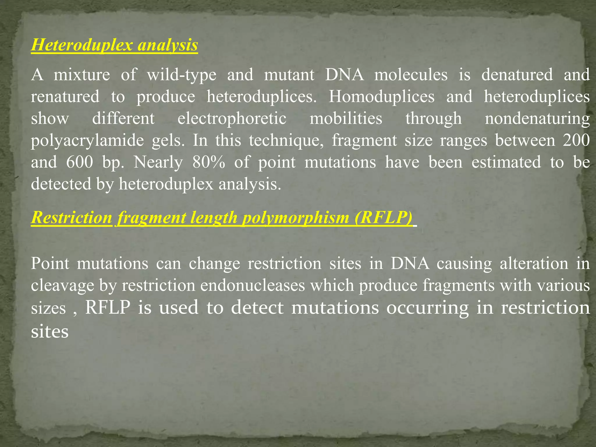 Mutation detection methods in genetic disorders | PPTX