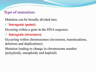 Mutation of plant breeding | PPTX