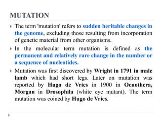 Mutation & its detection | PPTX