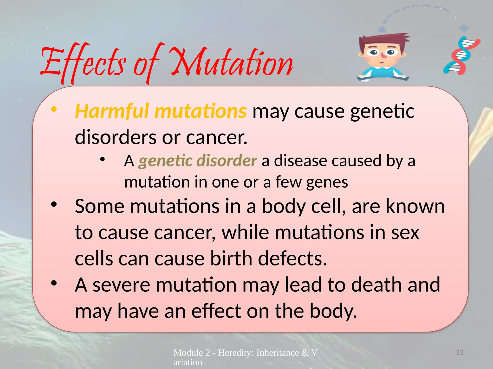 LECTURE PRESENTATION ON MUTATION FOR GRADE 10 SCIENCE | PPTX