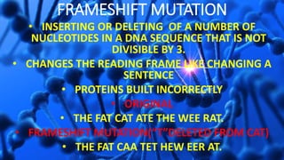 Mutation ppt - all types of mutation - gene mutation chromosome ...