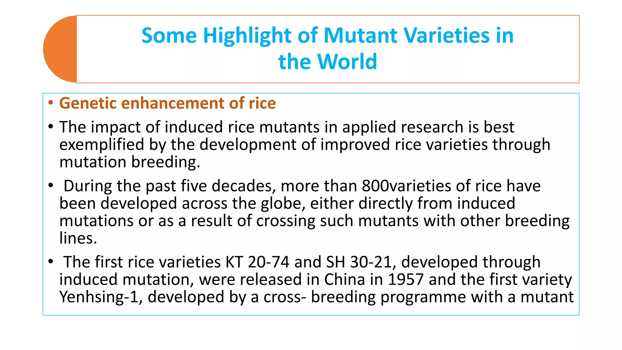 Mutation Breeding in crop improvement - Past Present and future | PPTX