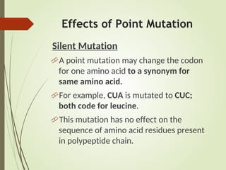 MUTATION PPT PDF biochemistry powerpoint | PDF