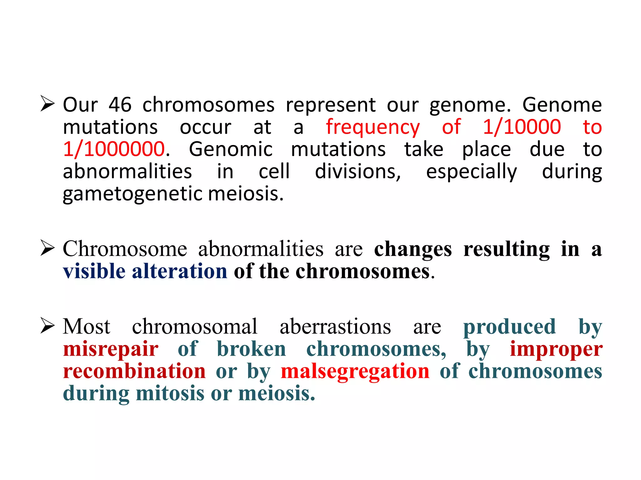 Chromosomal aberration (Genome mutation) & Gene mutation | PPTX
