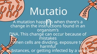 PowerPoint presentation for Mutation and its classifications. | PPTX