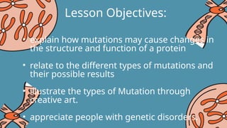 PowerPoint presentation for Mutation and its classifications. | PPTX