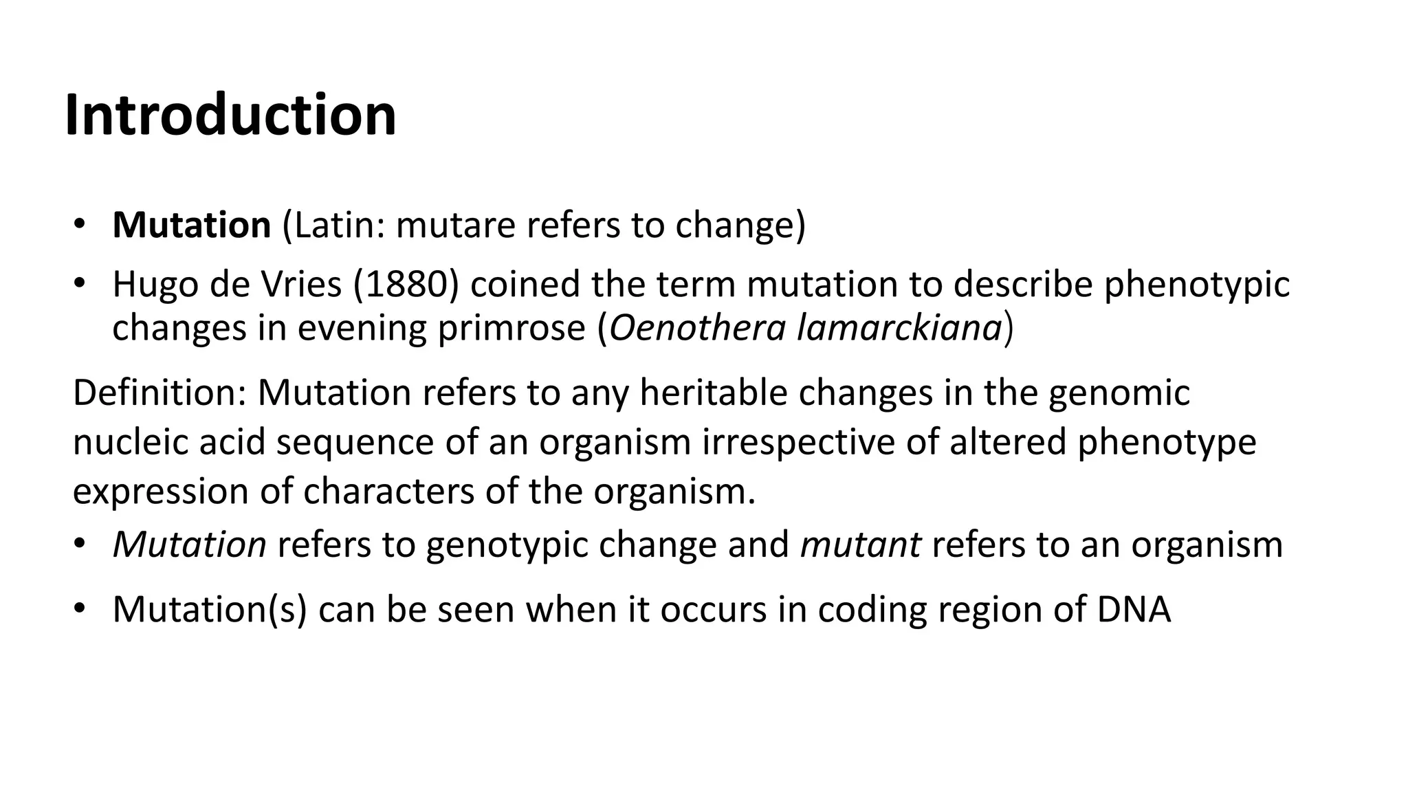 Nature and types of (DNA) mutations | PPTX