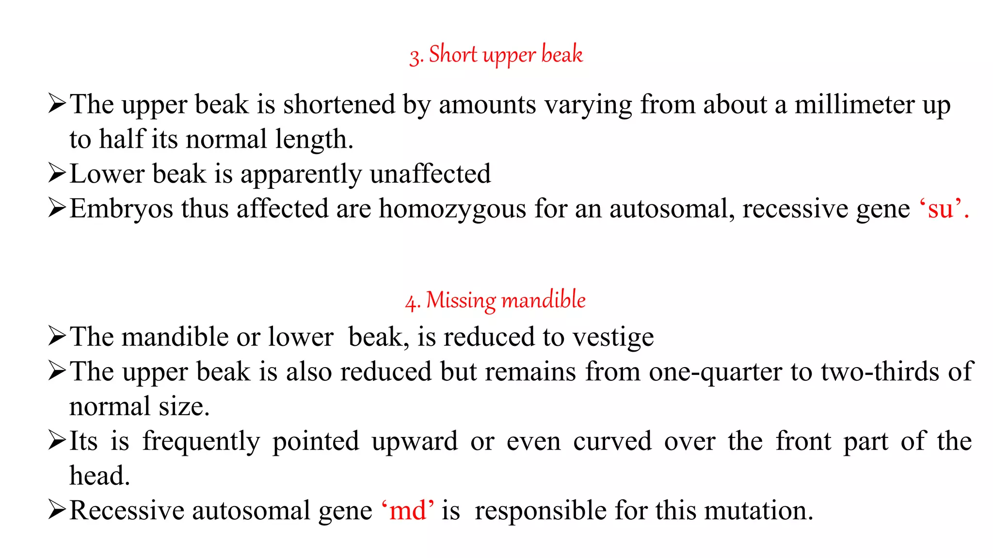 Mutations and major variants of skeleton in chicken | PPTX