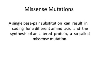 Mutations and mutagenesis MPH 19 1-15 | PPTX