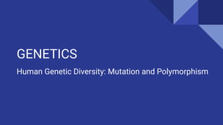 MUTATIONS CHAPTER 3 PDF GENETICS POLYMORPHISM | PDF