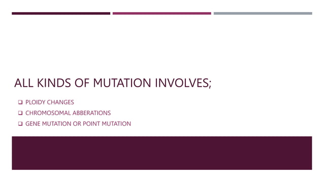 MUTATIONS FINAL.kinds of mutation,causes | PPT