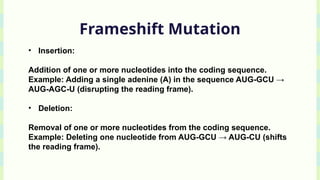 Mutations in Protein-Coding Genes: Mechanisms and Implications | PPTX