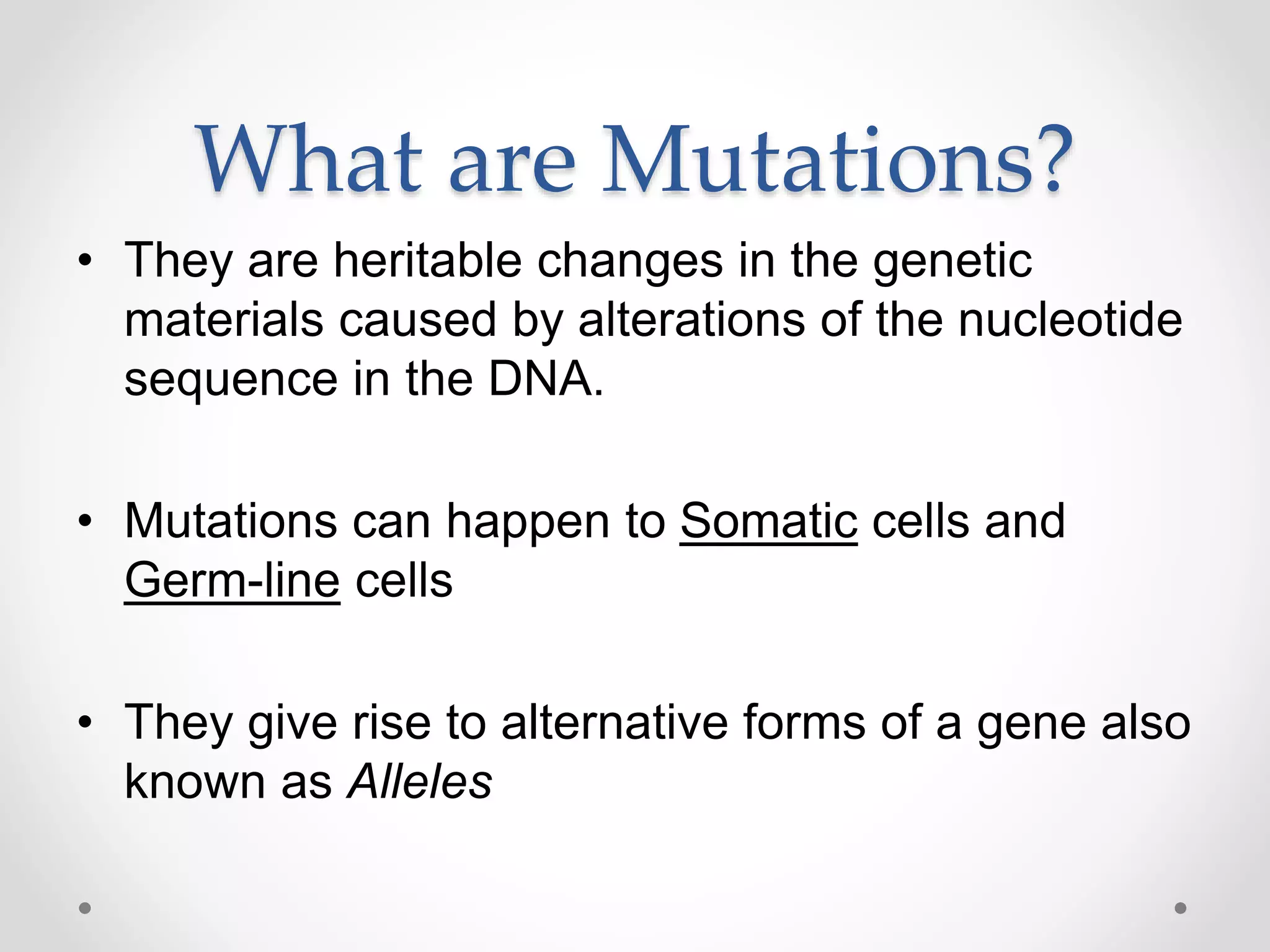 Mutations, Mutagens, Carcinogens, Cancer.pptx