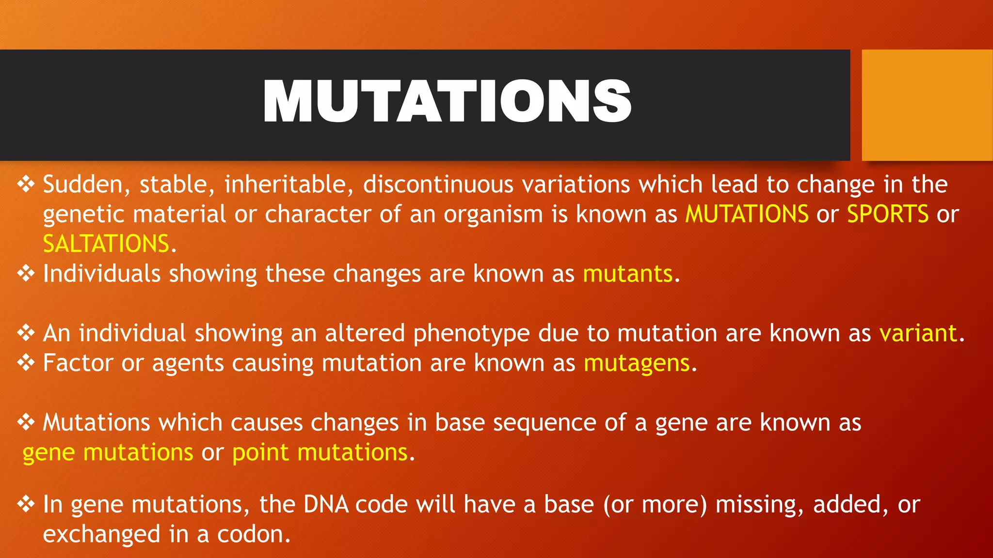 Mutations,natural selection and speciation | PPTX