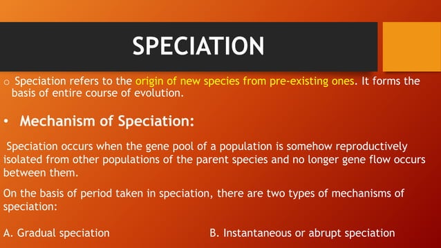 Mutations,natural selection and speciation | PPTX
